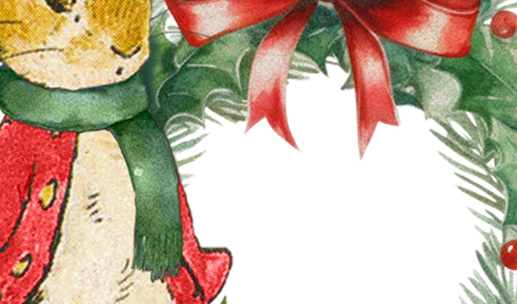 Peter Rabbit Christmas Wreath Clipart PNG & JPEG Watercolor for Xmas ...