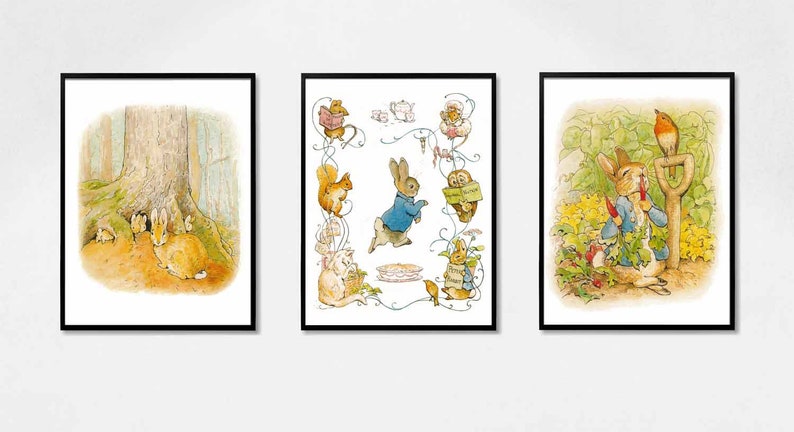 Peter Rabbit Decor Printable Digital Download Pastel Wall Art for Baby ...