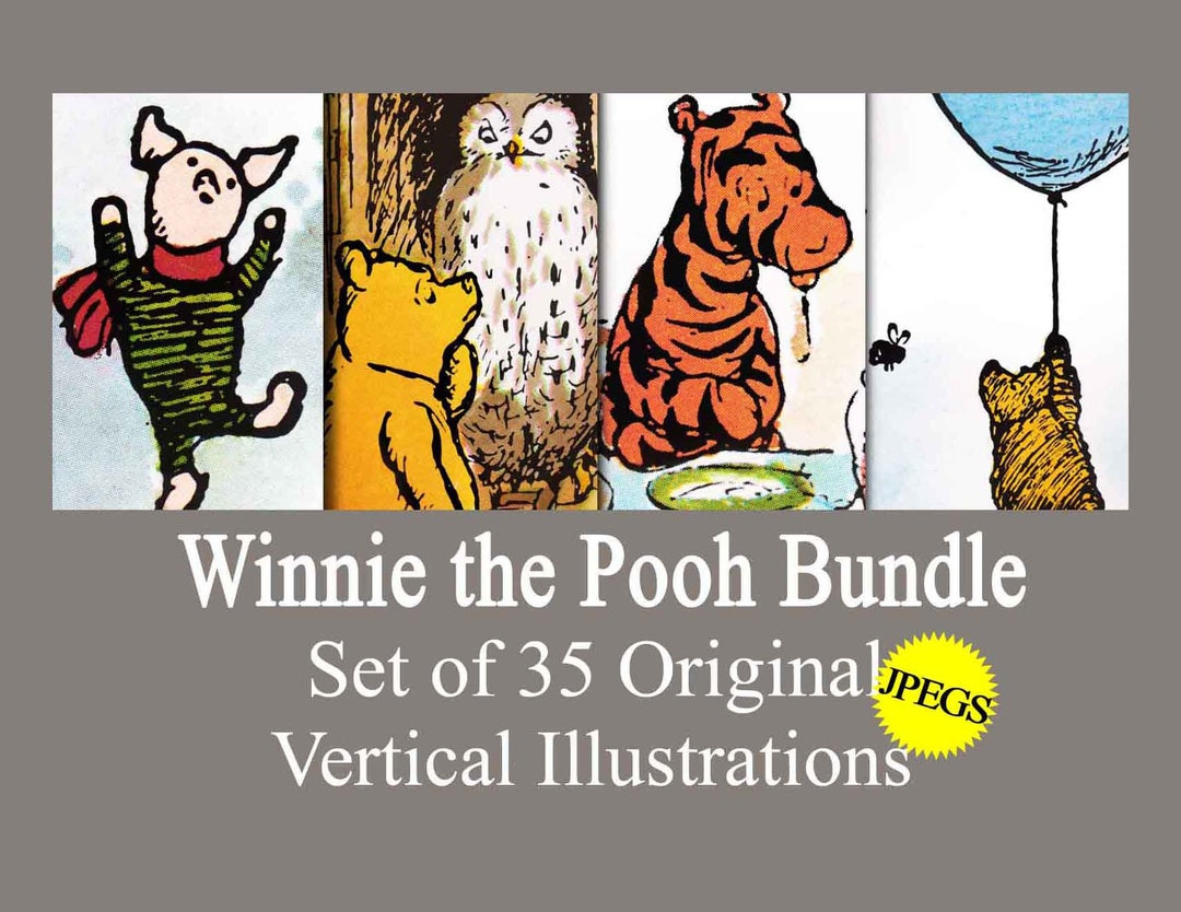 Set of 35 Classic Winnie the Pooh Poster Prints, Winnie the Pooh ...
