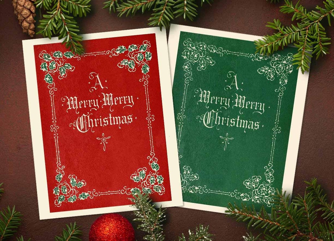 Victorian Christmas Book Cover Art A Merry Merry Christmas. Vintage ...
