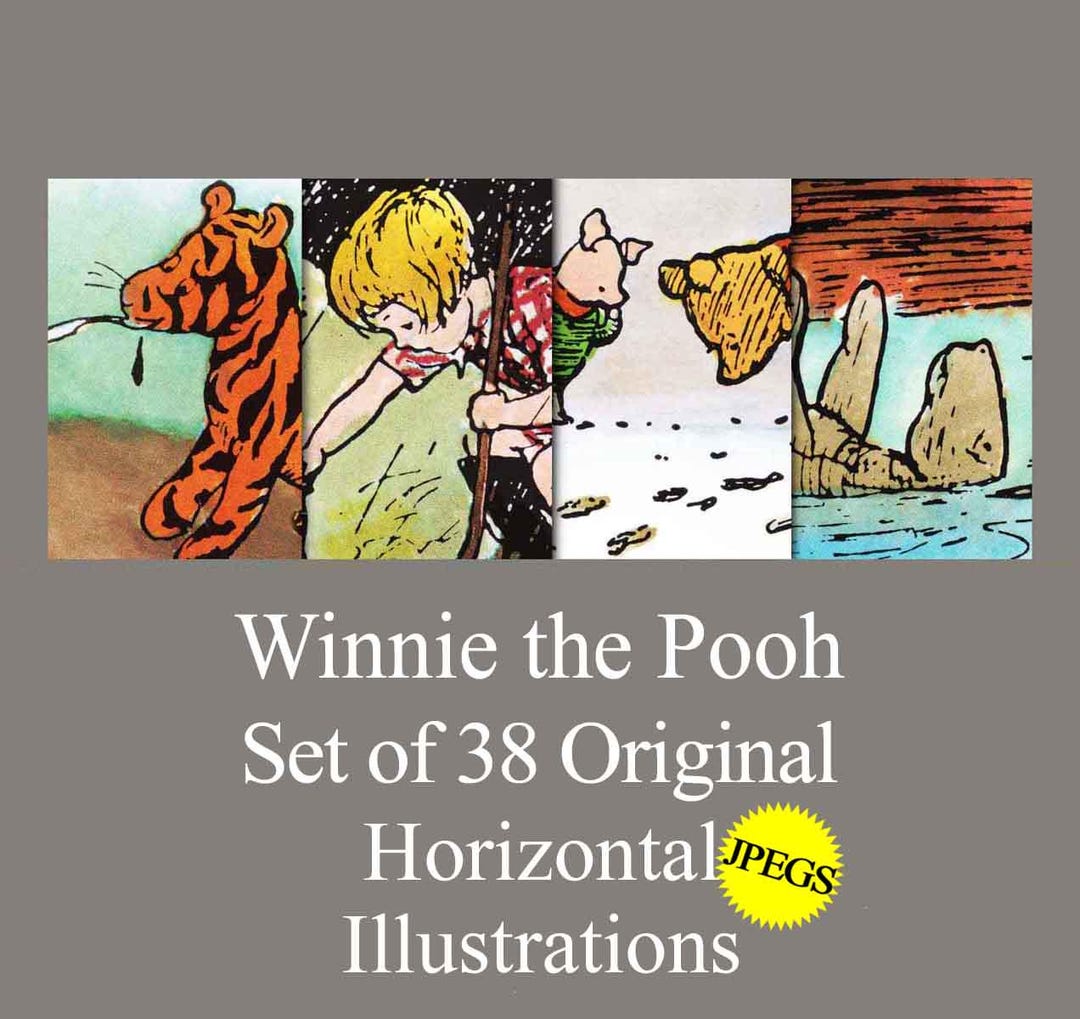 Set of 38 Classic Winnie the Pooh Poster Prints, Winnie the Pooh ...