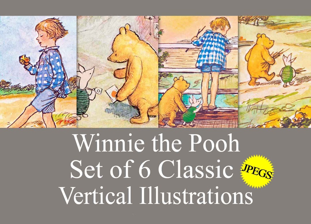 Set of 6 Classic Winnie the Pooh Poster Prints, Winnie the Pooh Nursery ...