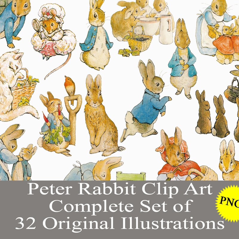 Peter Rabbit Clipart - Etsy
