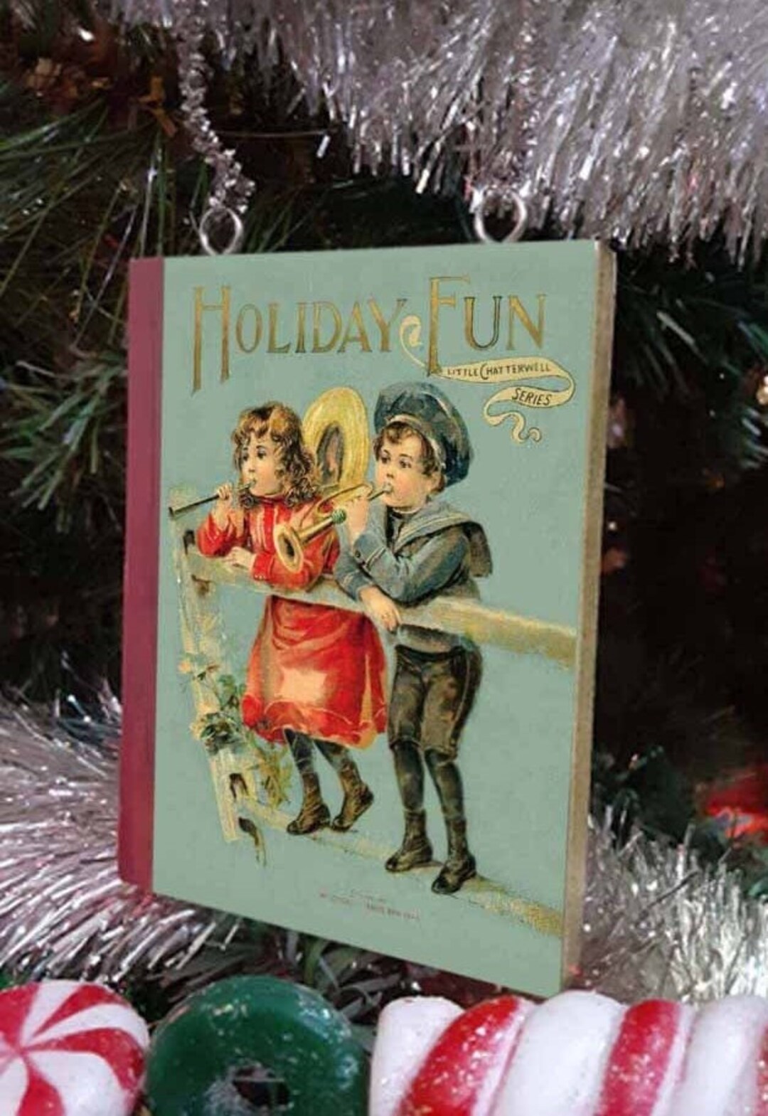 Christmas Book Cover Art, Victorian Vintage Holiday Digital Download ...