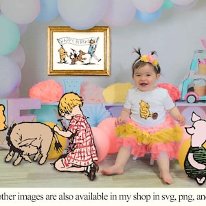 Classic Winnie the Pooh Happy Birthday Banner Clipart, Birthday Party ...