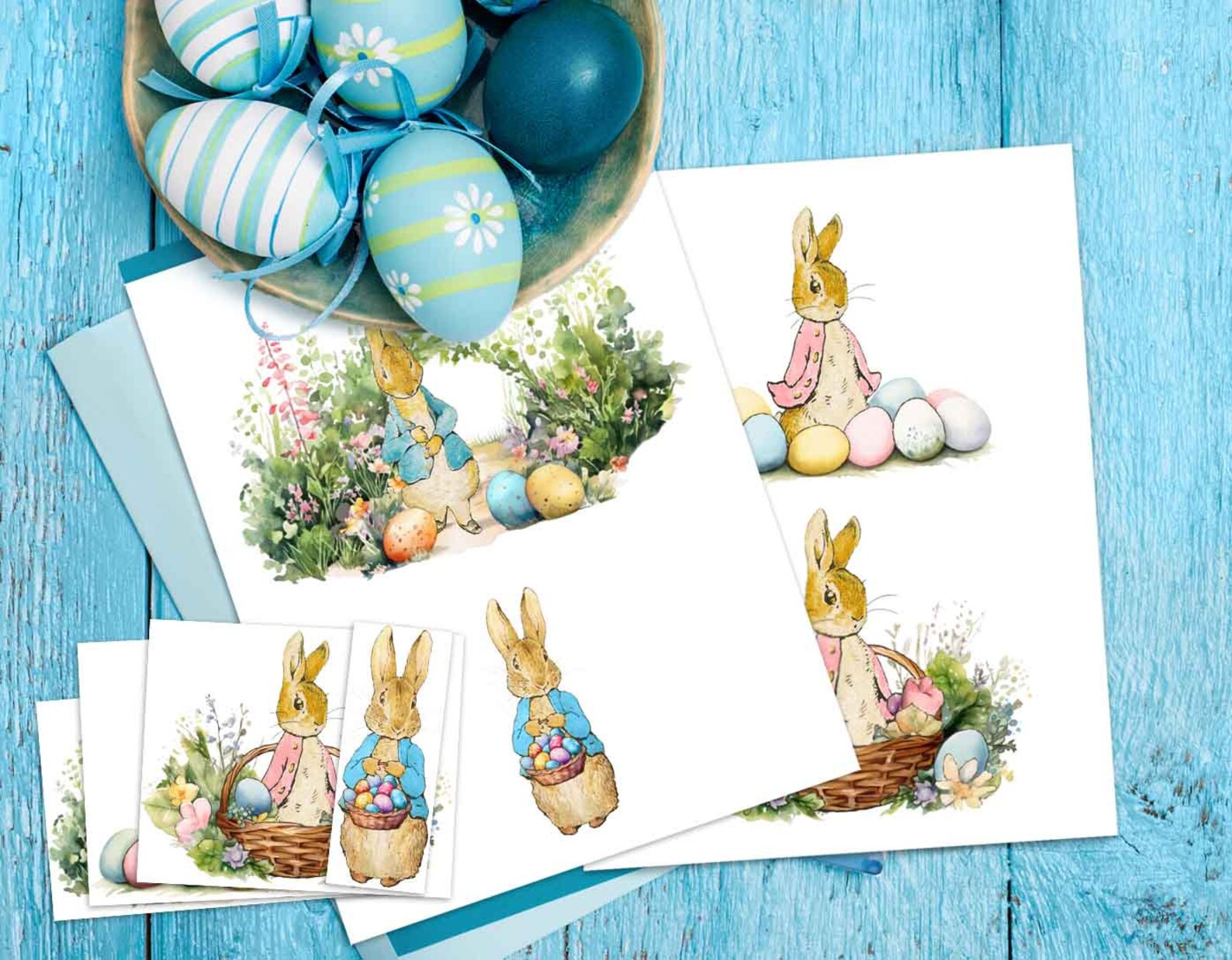 Peter Rabbit Easter Bunny Clipart PNG & JPEG Digital Printable for ...