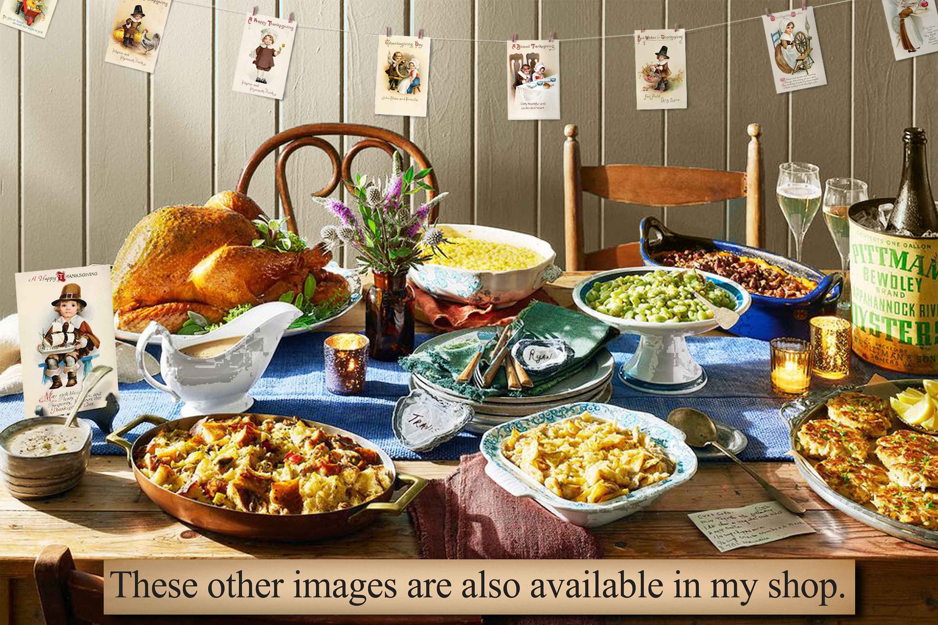 Printable Vintage Thanksgiving Postcards. Pilgrim Girls - Etsy