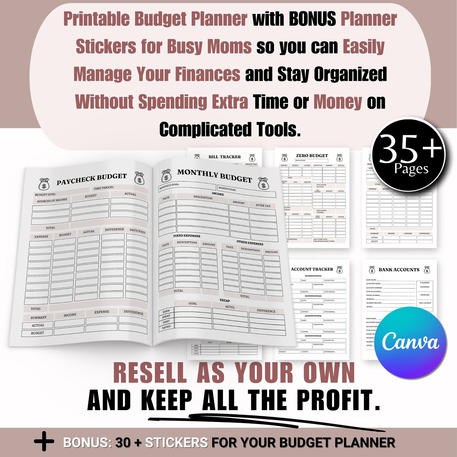 Printable Budget Planner & Financial Tracker | Budget Organizer With ...