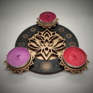 Lotus and Chackras Candle Holder SVG, AI, CDR, Digital Files for Laser ...