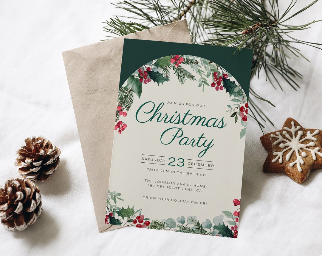 Modèle dinvitation de Noël à télécharger invitation de Noël - Etsy France
