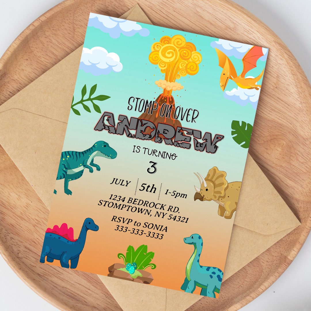 Invitación De Dinosaurio, Invitación De Cumpleaños De Dinosaurio ...