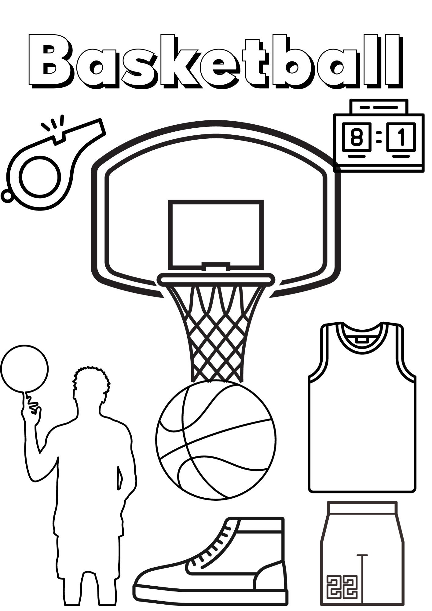 Fun Popular American Sports Coloring in Pages, Instant Digital Download ...