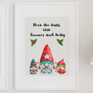 Cute Christmas Gnome Printable, A4 & A5 Instant Digital Download ...
