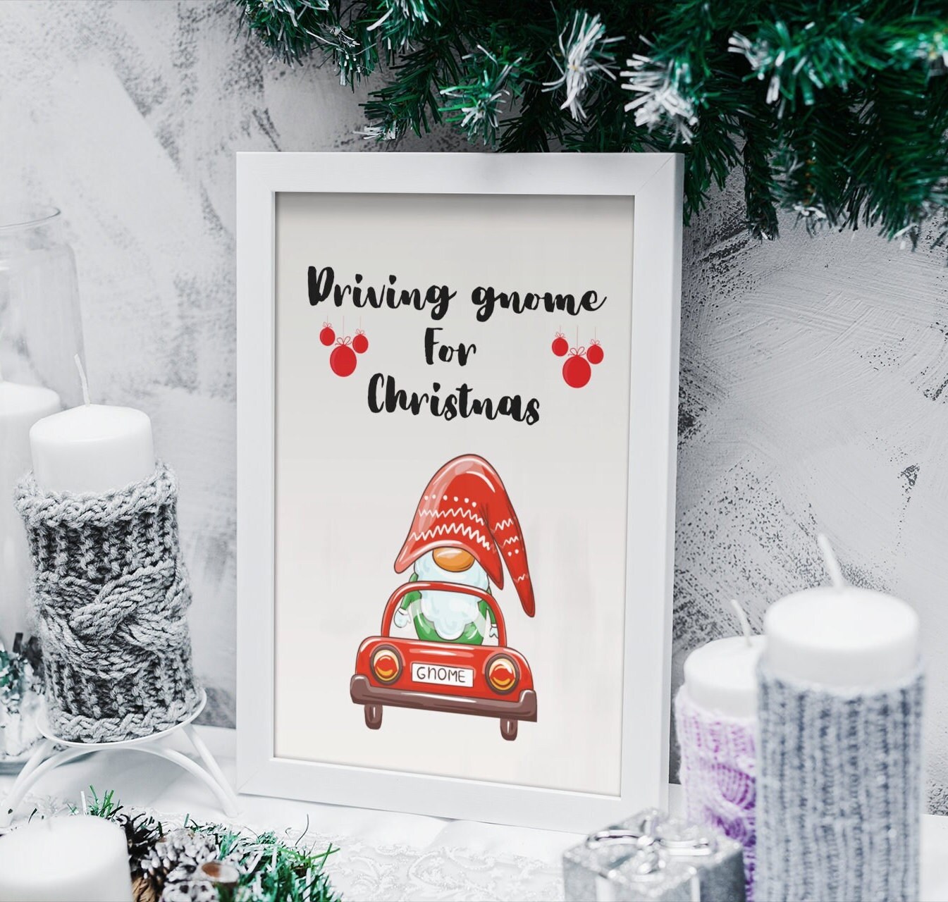 Cute Christmas Gnome Printable, A4 & A5 Instant Digital Download ...