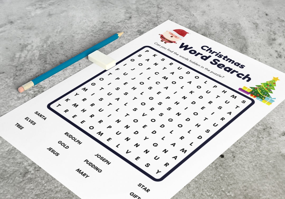 Christmas Crossword Puzzle, A4 Sized Instant Digital Download, Great ...
