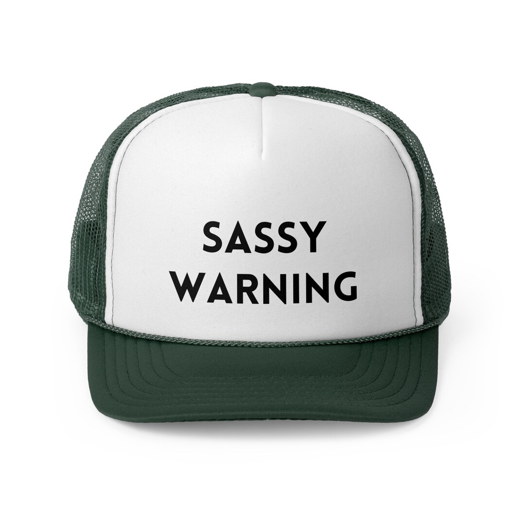 Humorous 'sassy Warning' Trucker Hat - Funny Graphic Cap, Adjustable ...