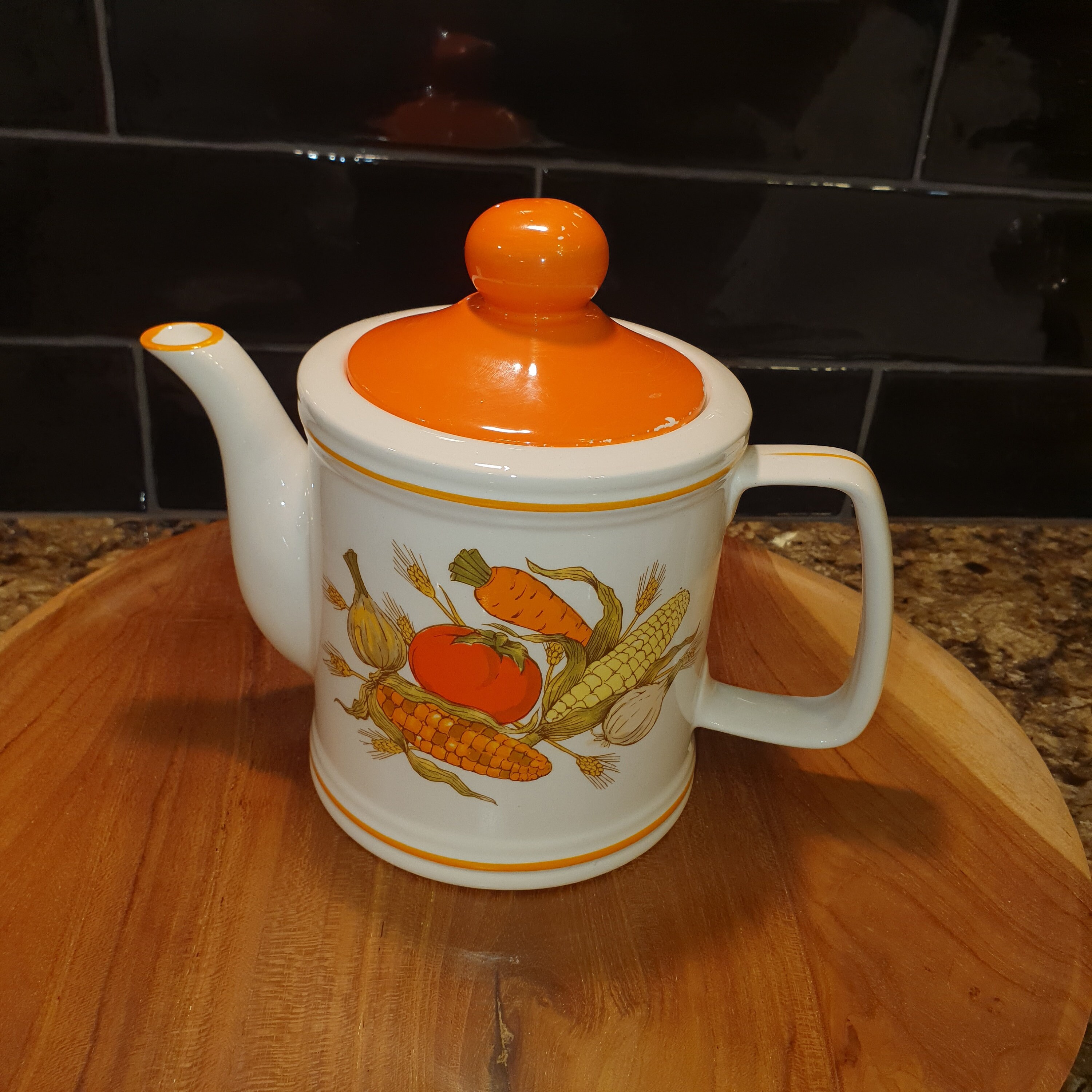 Vintage Harvest Teapot Set - Etsy