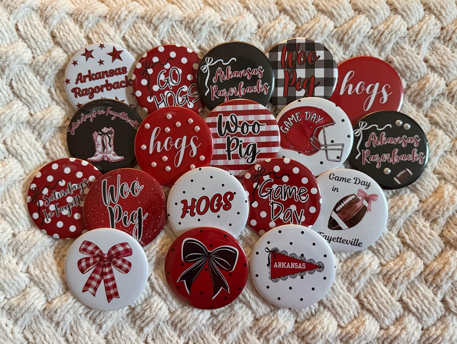 University of Arkansas Game Day Tailgate Buttons | 3 Inch - Etsy