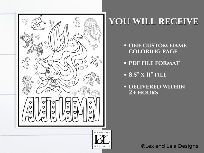 Personalized Coloring Page Name Coloring Page Custom Coloring Page Girl ...