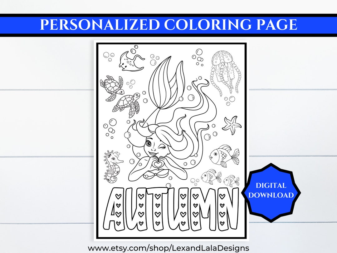 Personalized Coloring Page Name Coloring Page Custom - Etsy