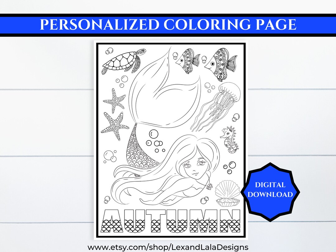 Personalized Coloring Page Name Coloring Page Custom - Etsy