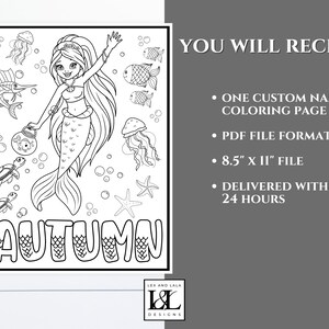 Personalized Coloring Page Name Coloring Page Custom - Etsy