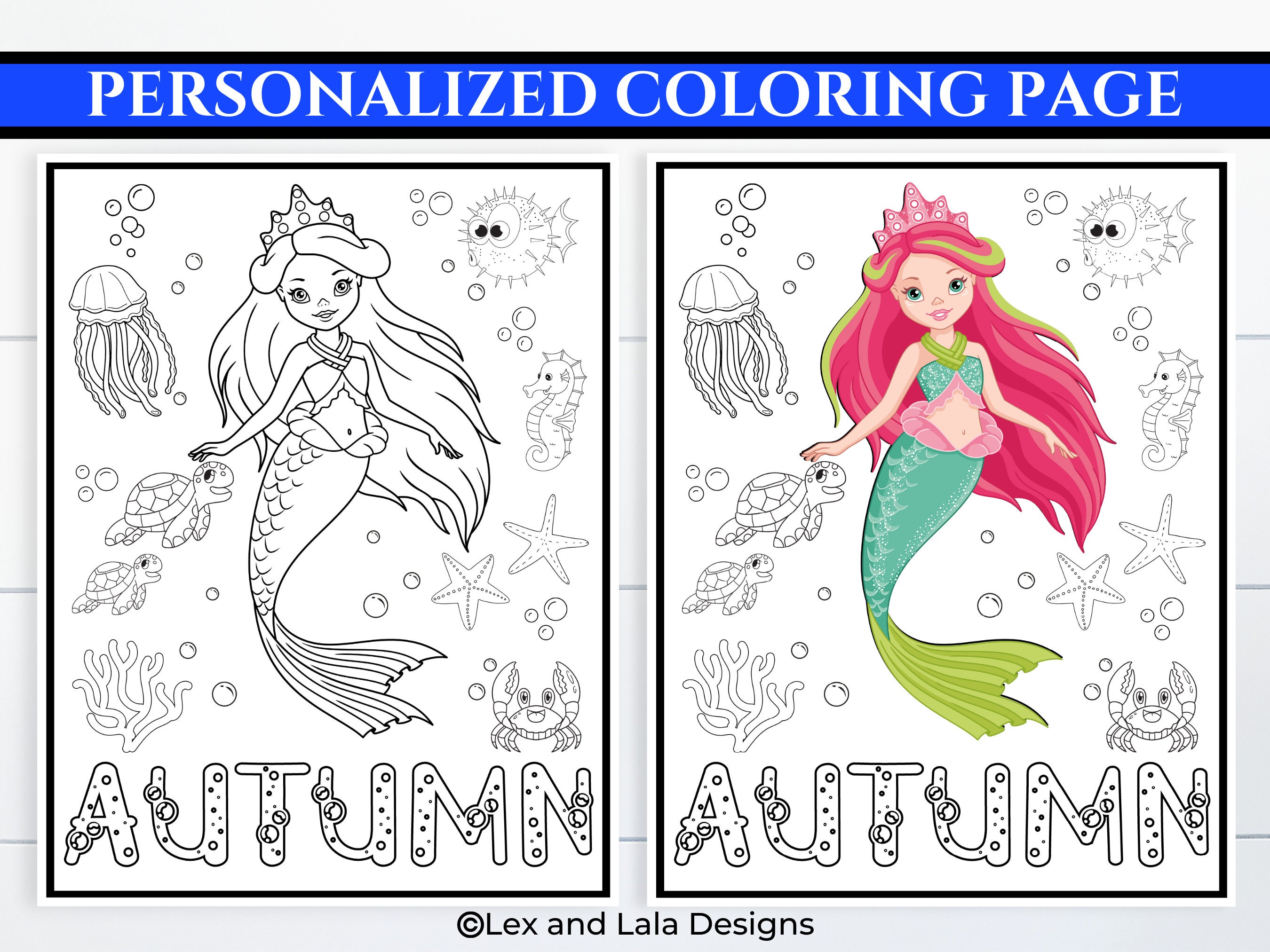 Personalized Coloring Page Name Coloring Page Custom Coloring Page Girl ...