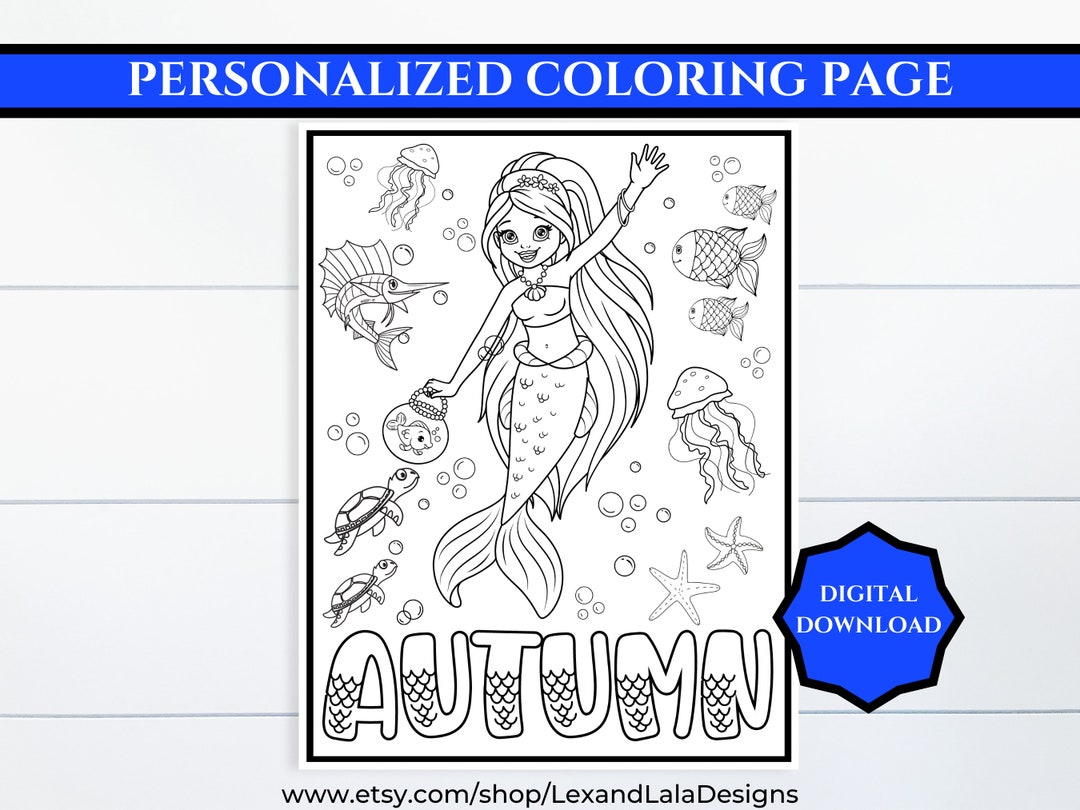 Personalized Coloring Page Name Coloring Page Custom - Etsy