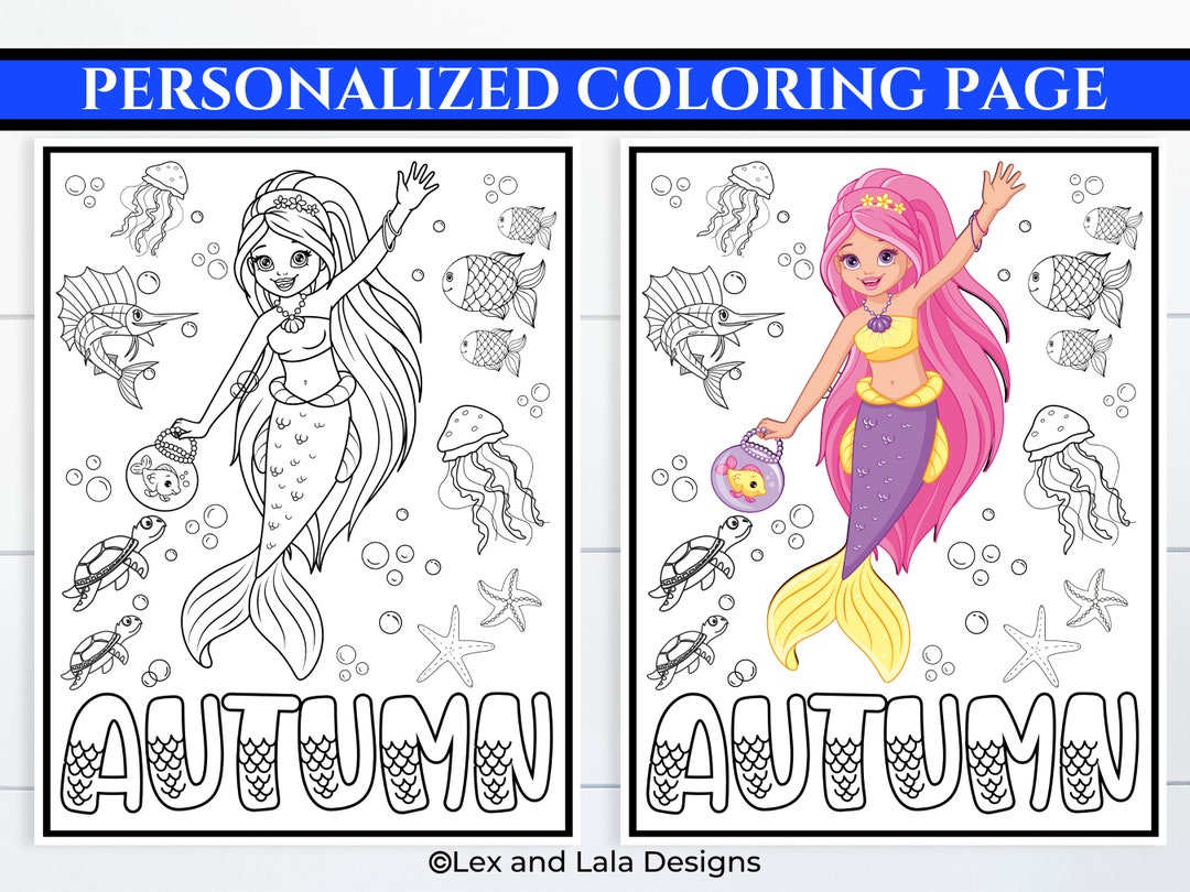 Personalized Coloring Page Name Coloring Page Custom Coloring Page Girl ...