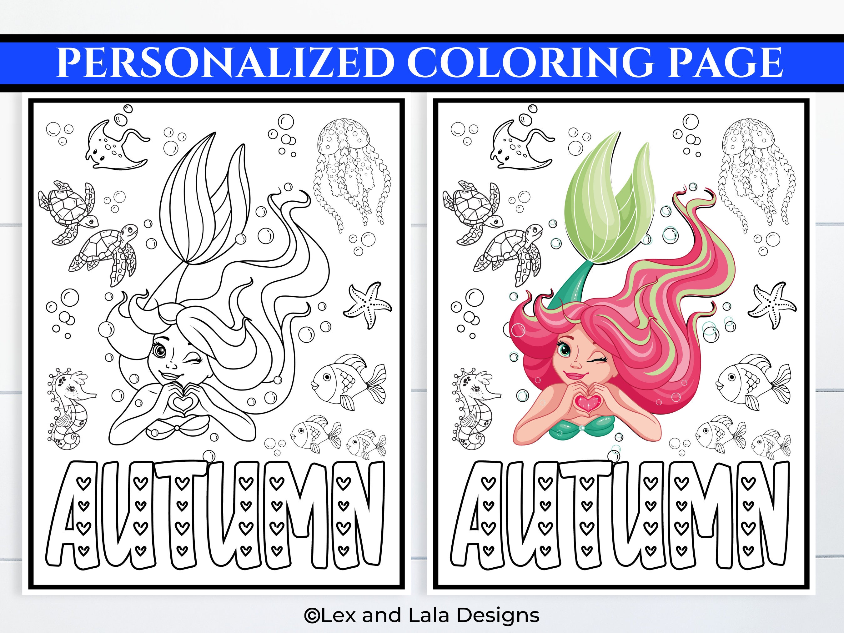 Personalized Coloring Page Name Coloring Page Custom Coloring Page Girl ...