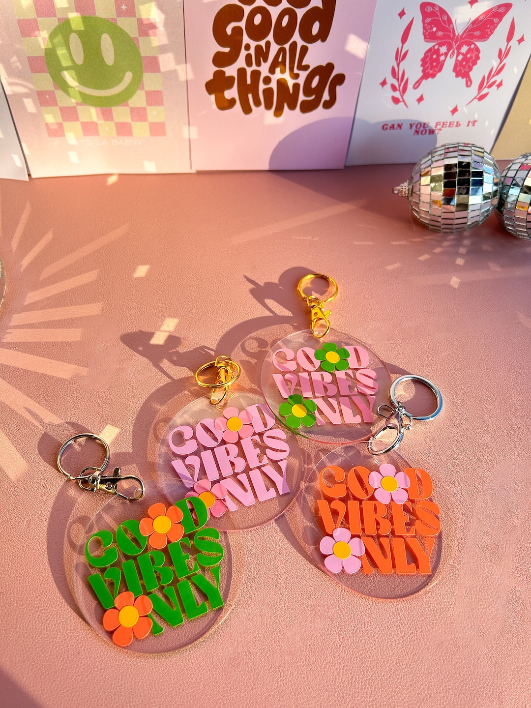 Good Vibes Only Acrylic Keychain , Aesthetic Keychain, Hot Girl ...