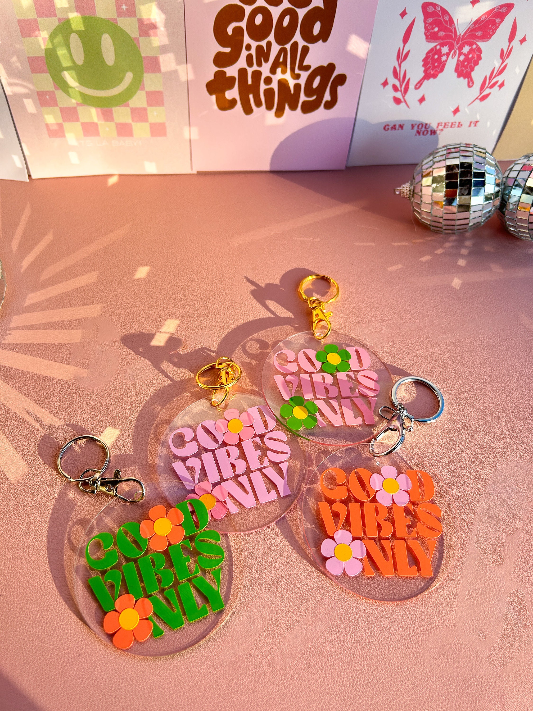 Good Vibes Only Acrylic Keychain , Aesthetic Keychain, Hot Girl ...