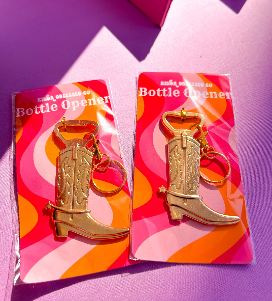 Gold Cowboy Boot Bottle Opener Keychain , Aesthetic Keychain, Hot Girl ...