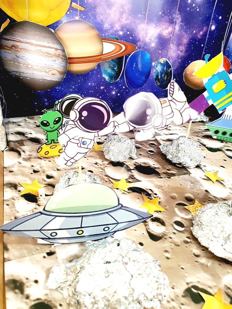 Printable Shoebox Diorama Solar System: Space Planet Astronaut Project ...