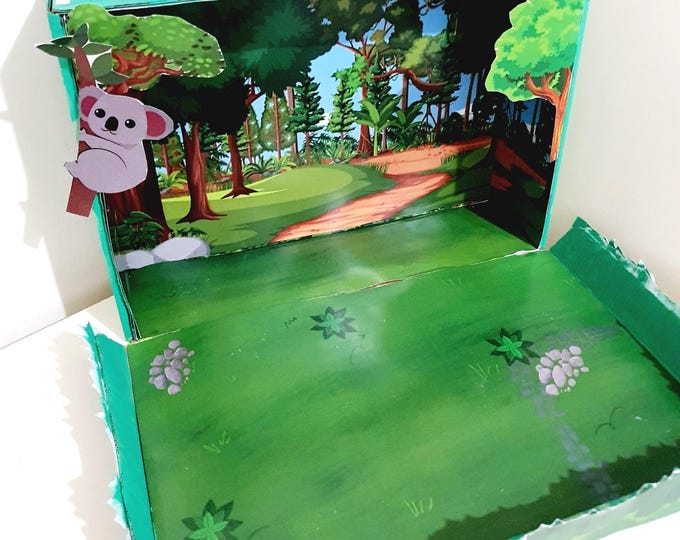 Printable Shoebox Diorama,polar North Pole Animals Bear Penguins ...