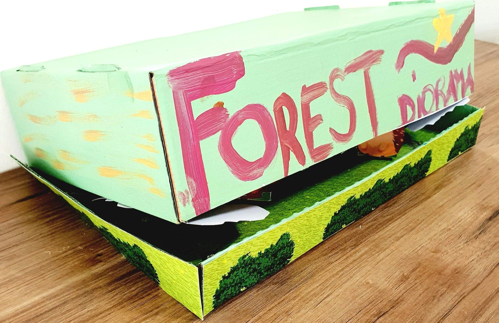 Printable Shoebox Diorama,green Forest Habitat Animals Nature Miniature ...