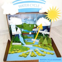 Shoebox Water Cycle Diagram Diorama, Create Your Own Papercraft Water ...