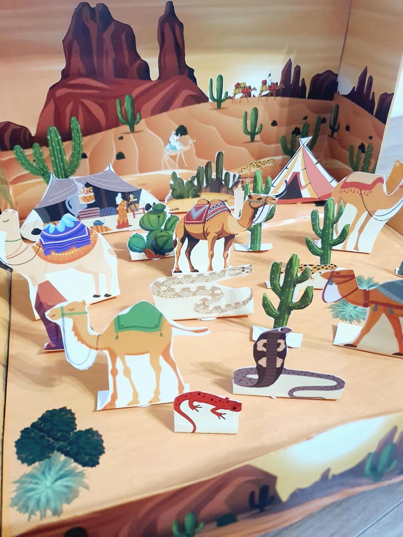 Printable Shoebox Desert Diorama: Camel Cactus Habitat Dijital File - Etsy