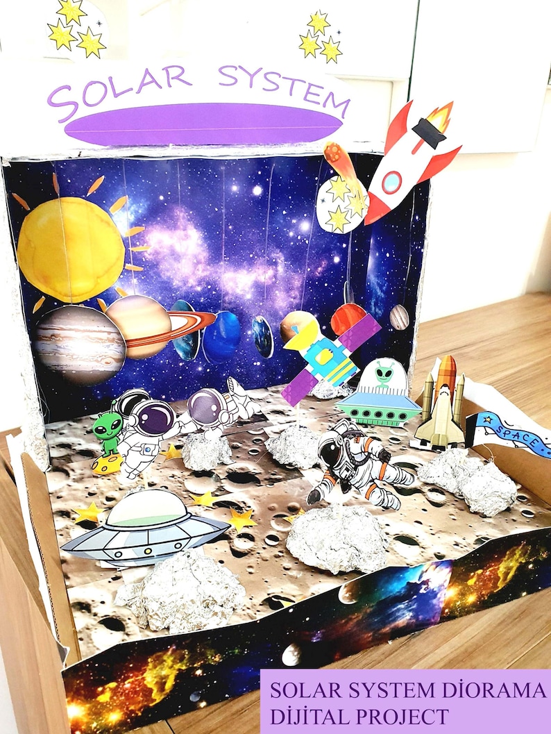Printable Shoebox Diorama Solar System: Space Planet Astronaut Project ...
