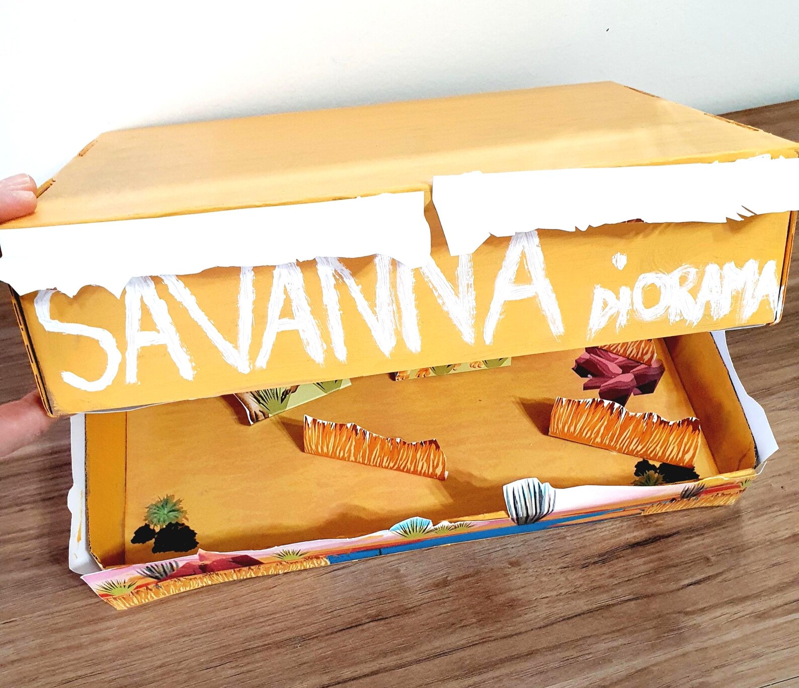 Printable Shoebox Lions Diorama: Savanna Habitat Dijital File - Etsy
