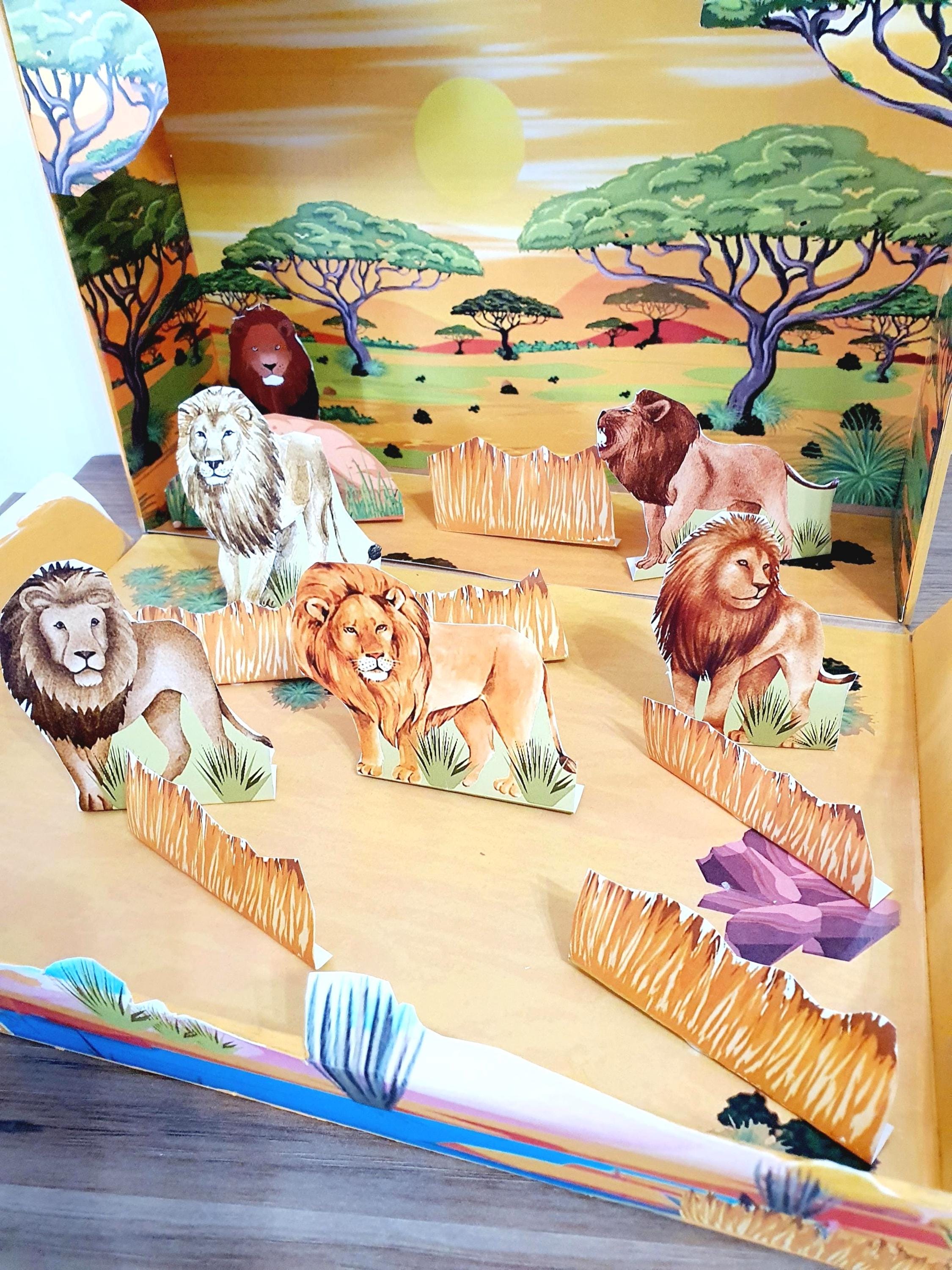 Printable Shoebox Lions Diorama: Savanna Habitat Dijital File - Etsy