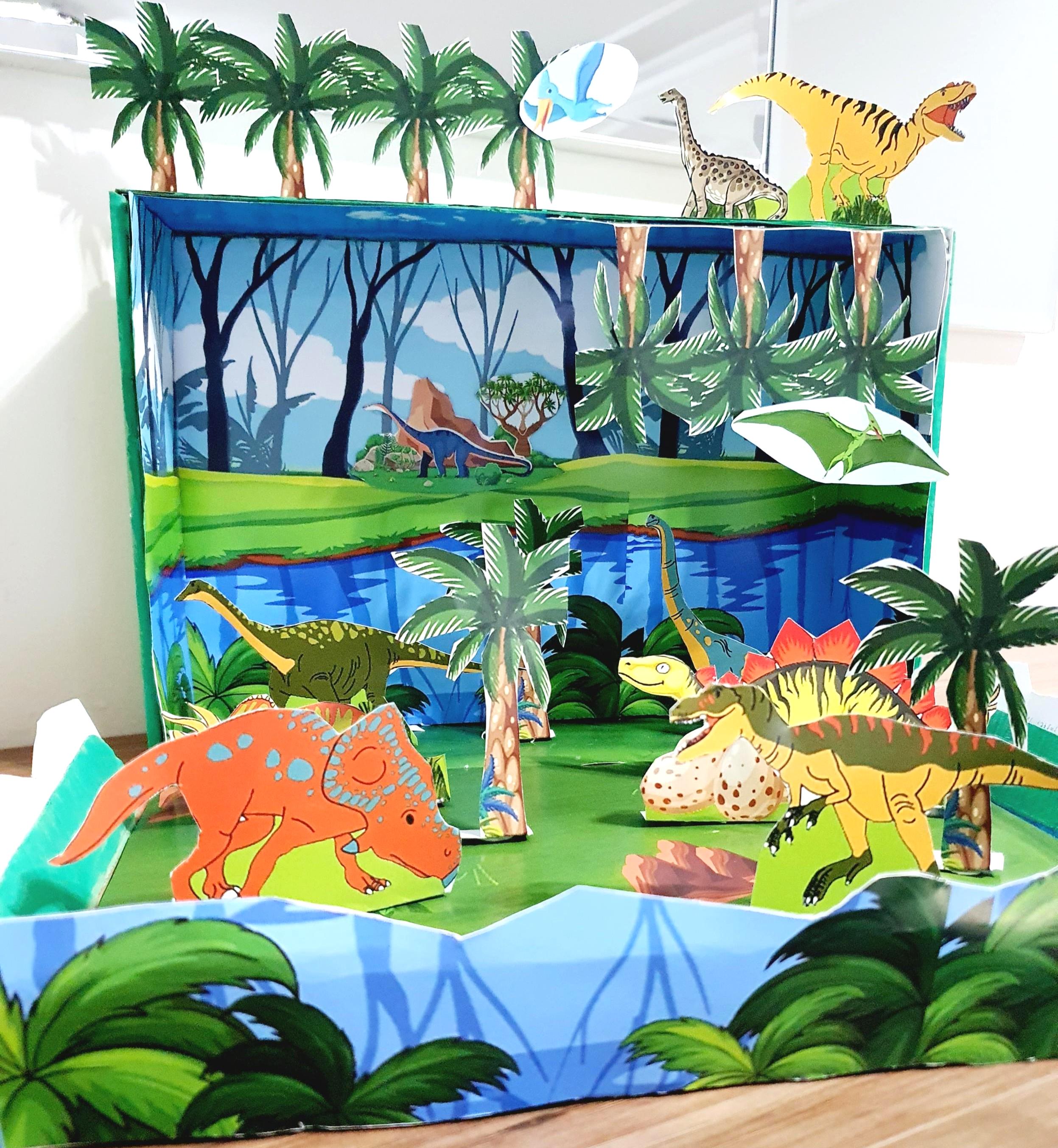 Printable Shoebox Dinosaur Diorama: Dinosaur Habitat Dijital File - Etsy