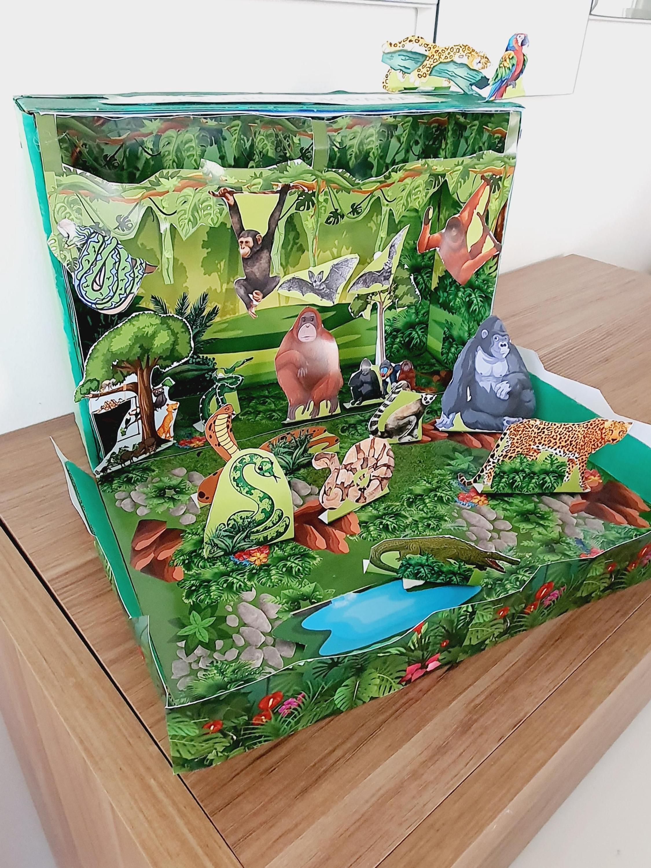 Printable Shoebox Diorama Rainforest: Tropikal Animals Habitat Project ...
