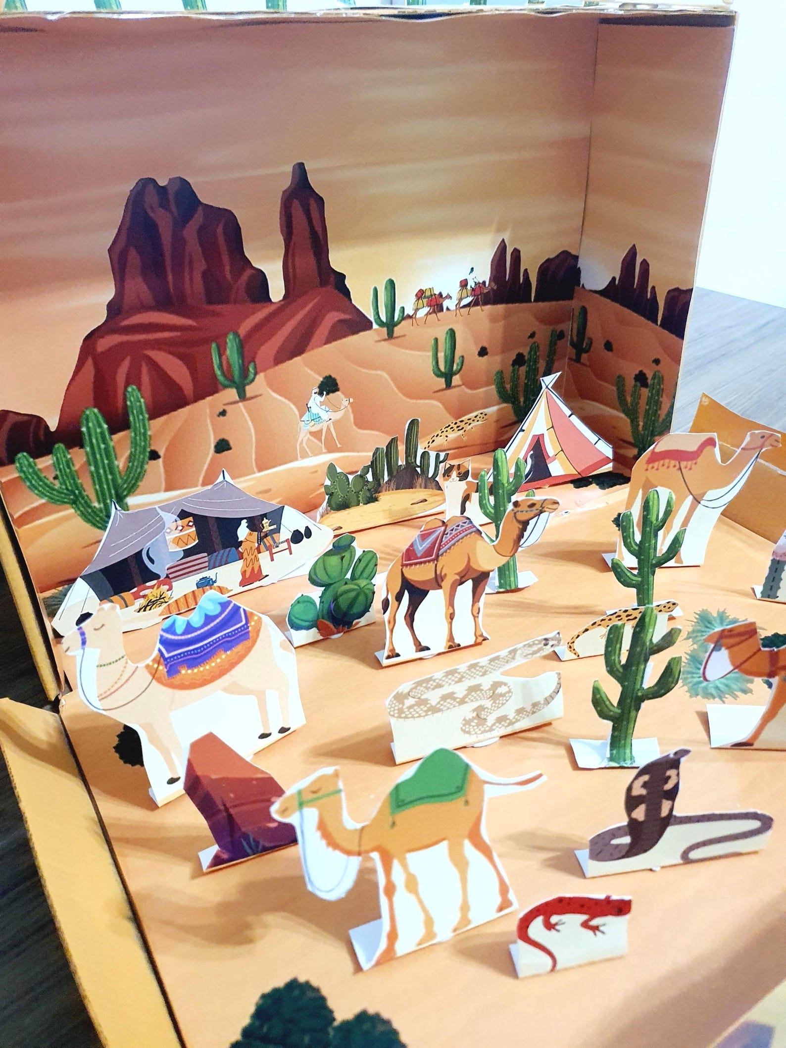 Printable Shoebox Desert Diorama: Camel Cactus Habitat Dijital File - Etsy