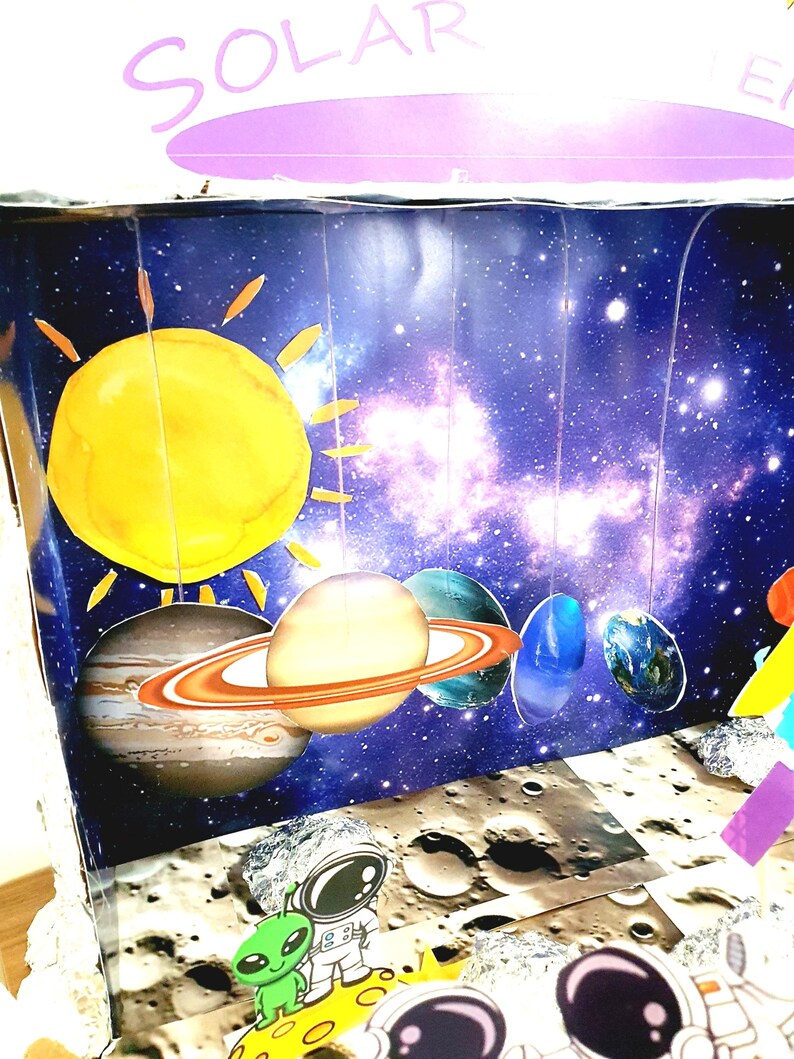Printable Shoebox Diorama Solar System: Space Planet Astronaut Project ...