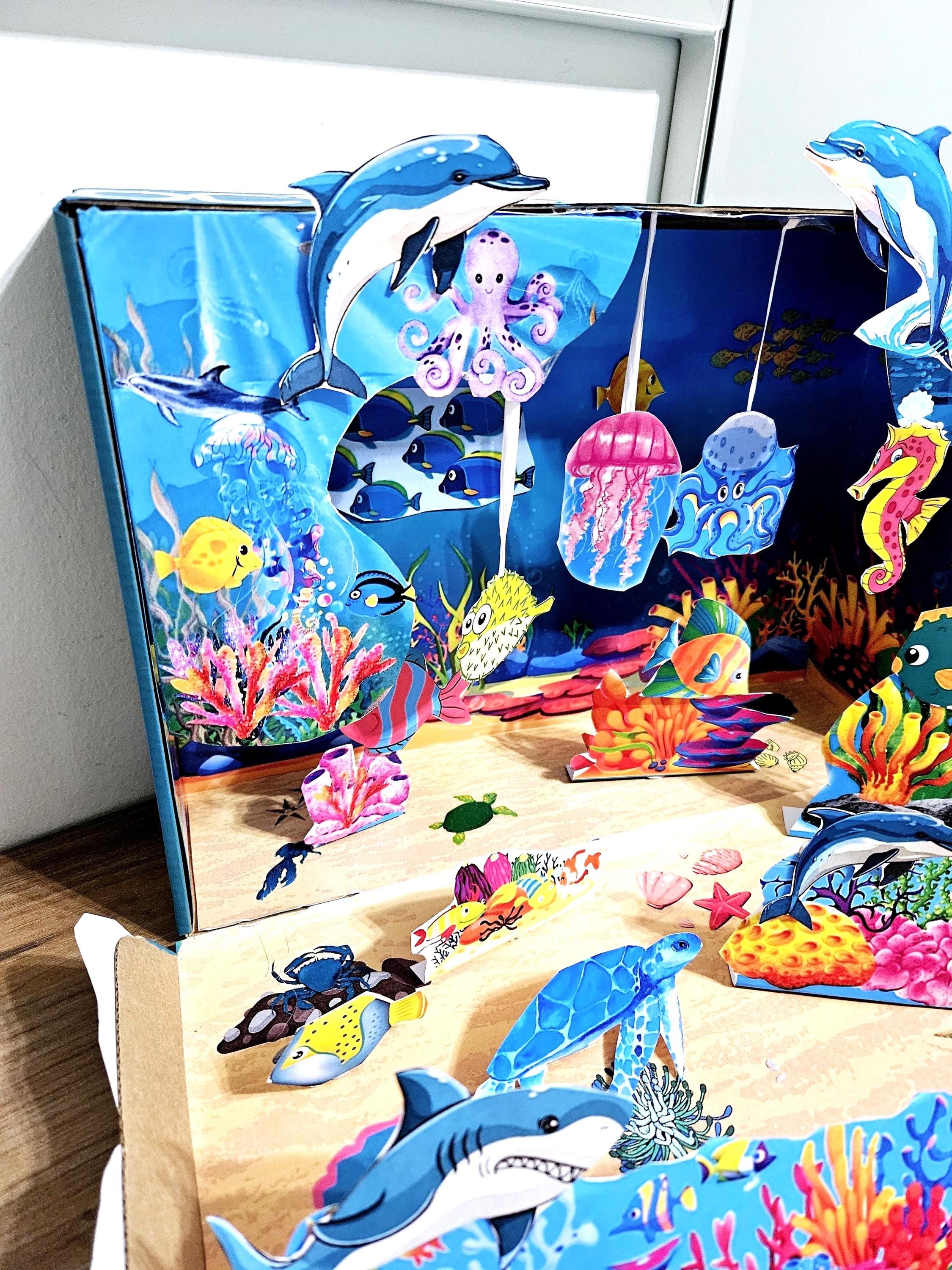 Printable Shoebox Ocean Diorama: Fish Shark Sea Animals Habitat Kids ...