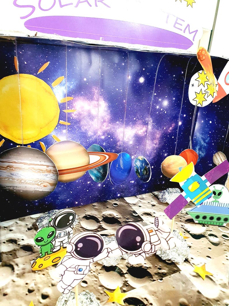 Printable Shoebox Diorama Solar System: Space Planet Astronaut Project ...