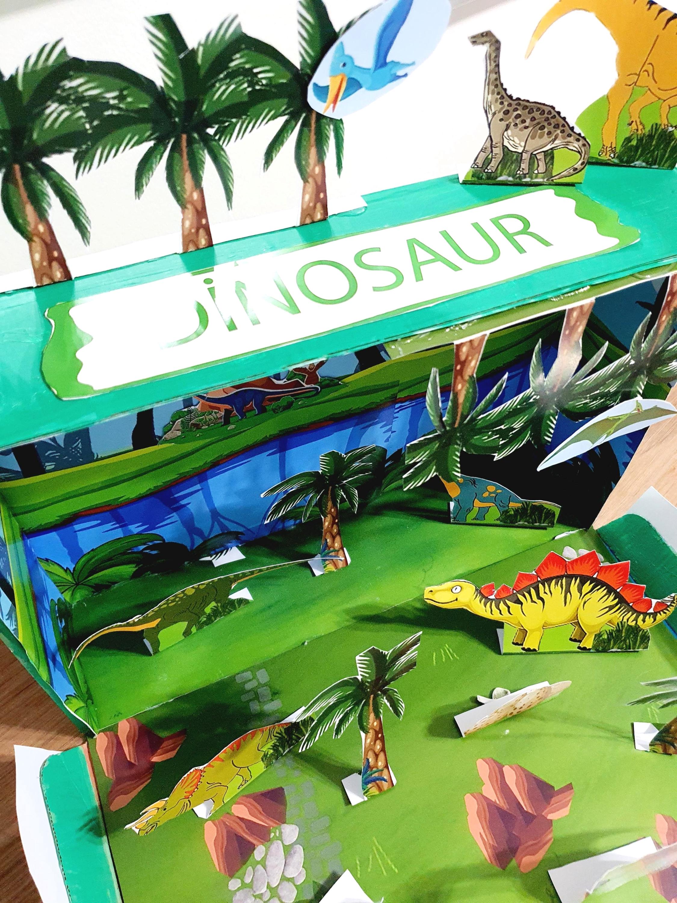 Printable Shoebox Dinosaur Diorama: Dinosaur Habitat Dijital File - Etsy