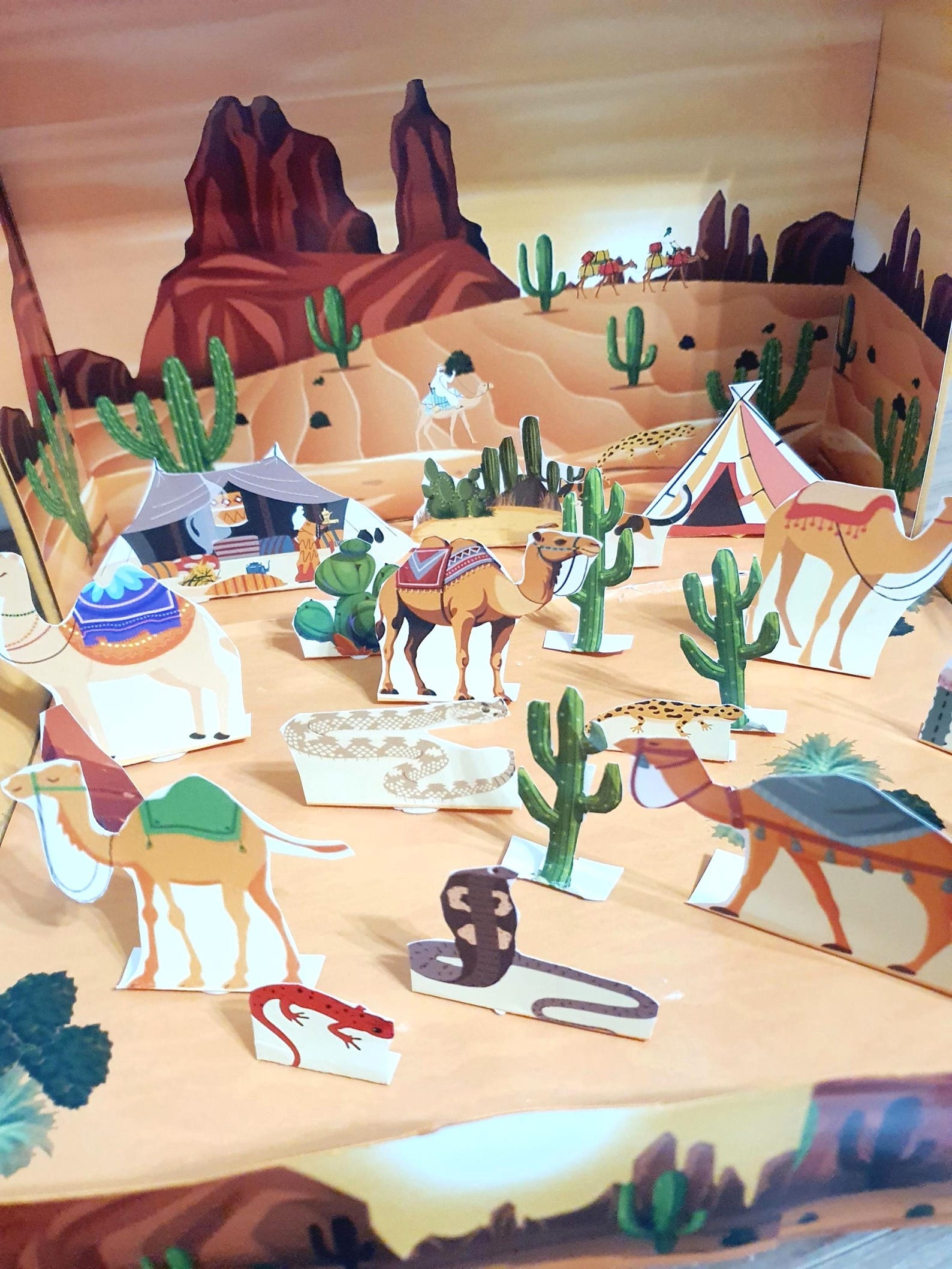 Printable Shoebox Desert Diorama: Camel Cactus Habitat Dijital File - Etsy