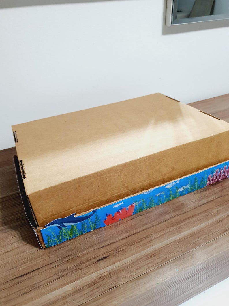 Printable Shoebox Diorama,blue Ocean Sea Habitat Animals Fish Shark ...